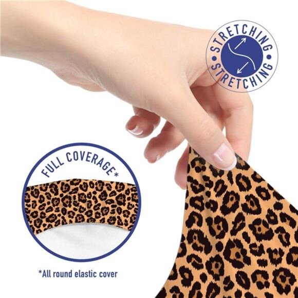 Accents | Peach Color Leopard Print Office Chair Slipcover Orange Color ...